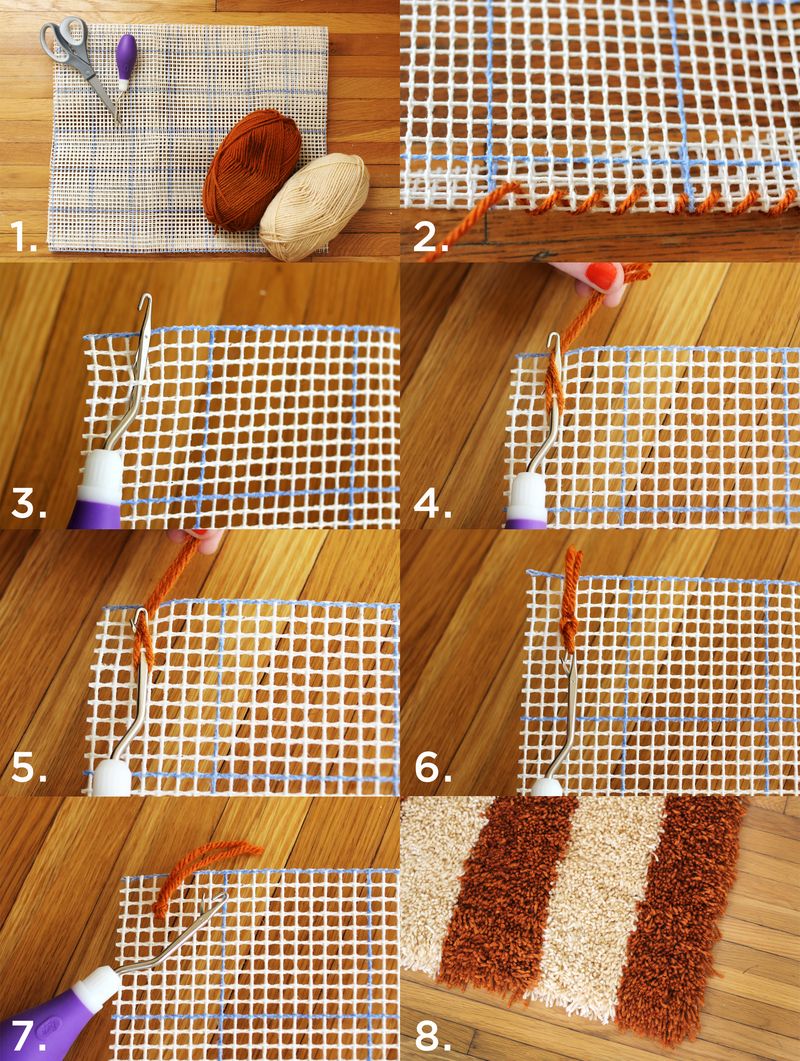DIY Latch Hook Rug From Beautiful Mess DIY Crafts
